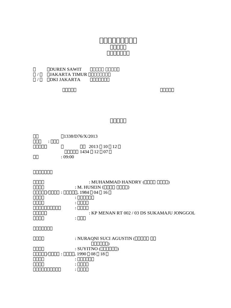 Buku Nikah Handry | PDF