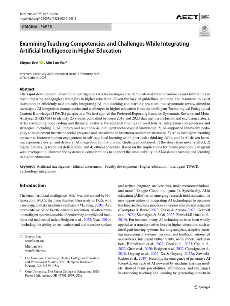 Examining Teaching Competencies and Challenges While Integrating ...