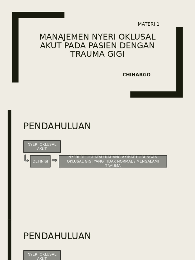 Manajemen Nyeri Oklusal Akut Pada Pasien Dengan Trauma | PDF