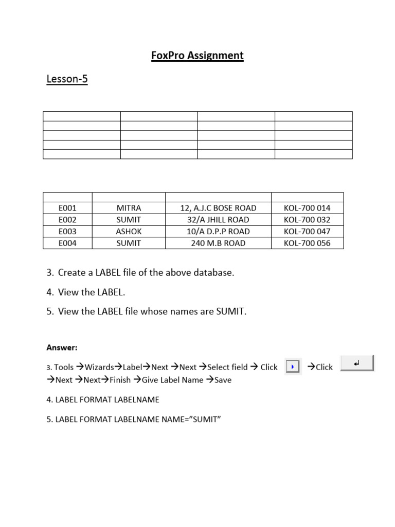 FoxPro Assignment5 | PDF