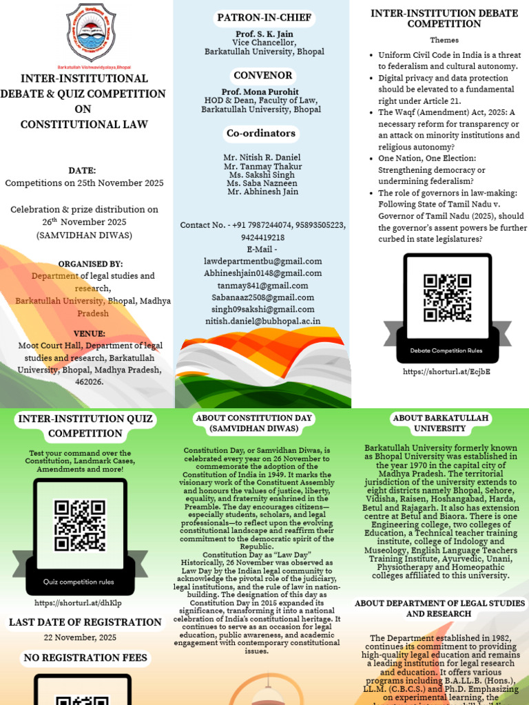 Inter Institutional Debate and Quiz Competition BU Bhopal | PDF | Justice | Crime & Violence