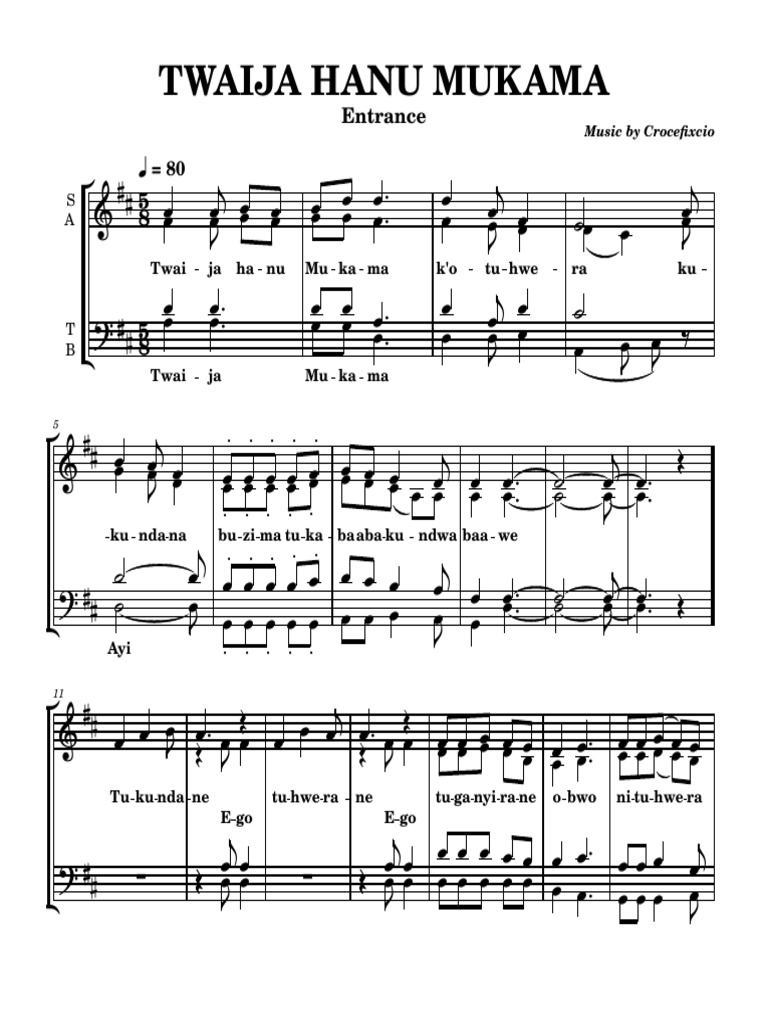 Twaiya Hanu Mukama Lyrics | PDF