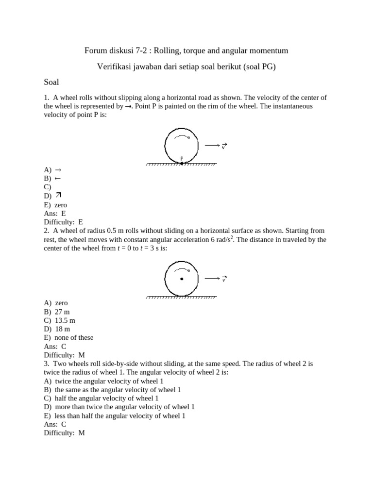 Forum Diskusi 7-2 (Rolling, Angular Momentum and Torque ...