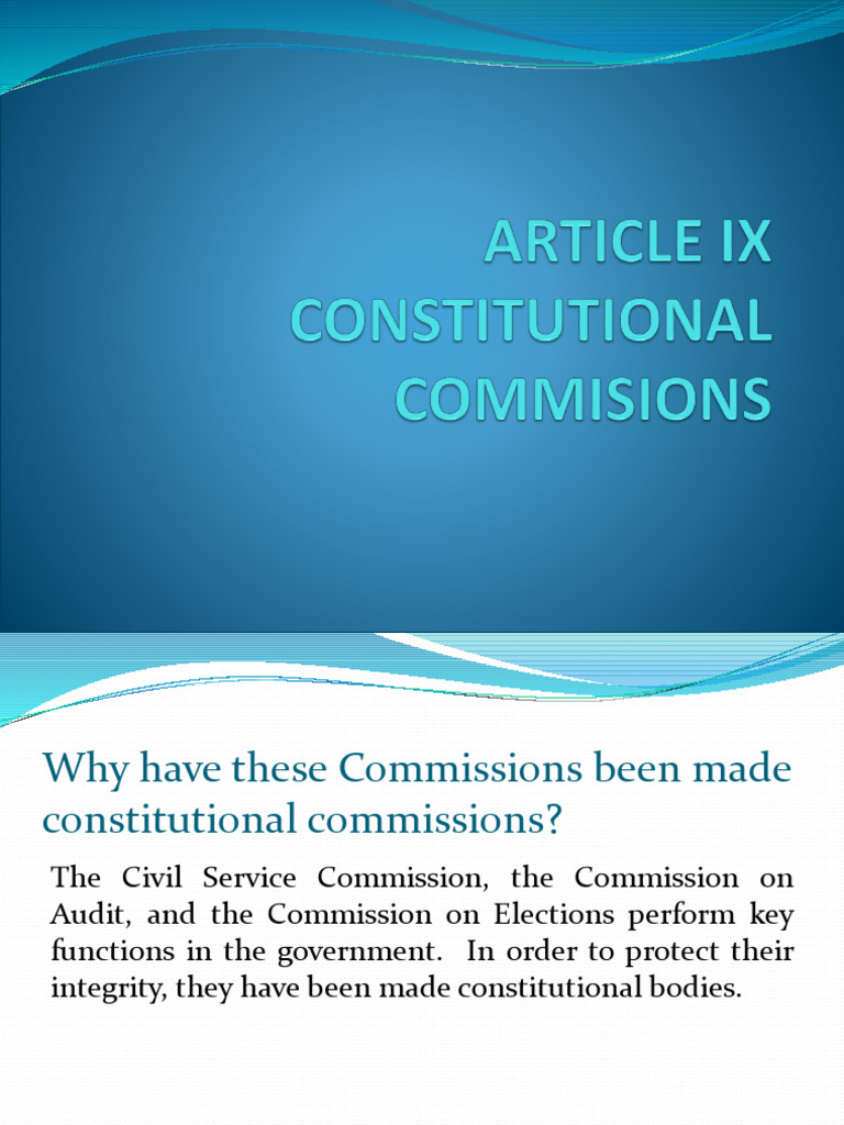 Constitutional Commissions | PDF | Commission On Elections (Philippines ...
