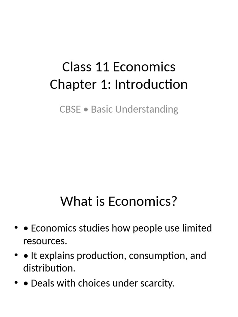 Class11 Economics Chapter1 PPT | PDF
