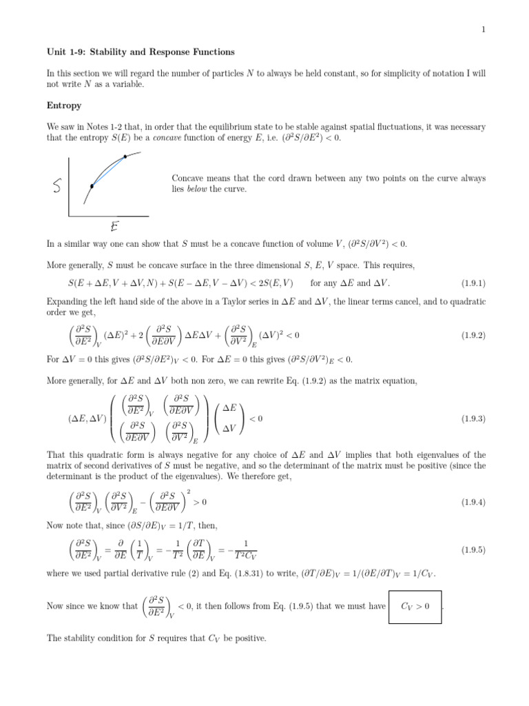 Thermodynamic Stability Criteria Explained | PDF | Theoretical Physics ...
