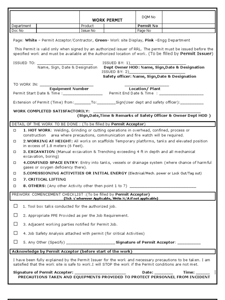 Work Permit | Personal Protective Equipment | Welding