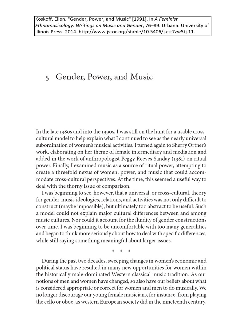 Gender Roles in Music Across Cultures | PDF | Gender | Gender Studies