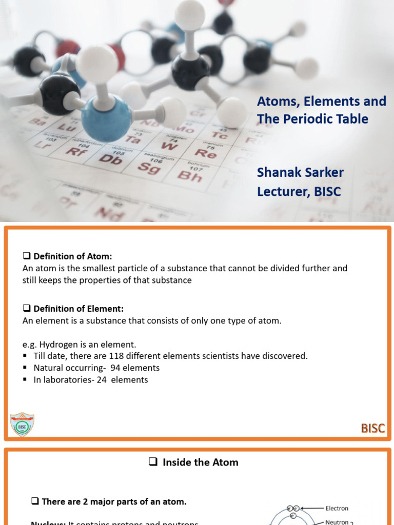 2.5 Atoms, Elements and The Periodic Table | PDF | Chemical Elements ...