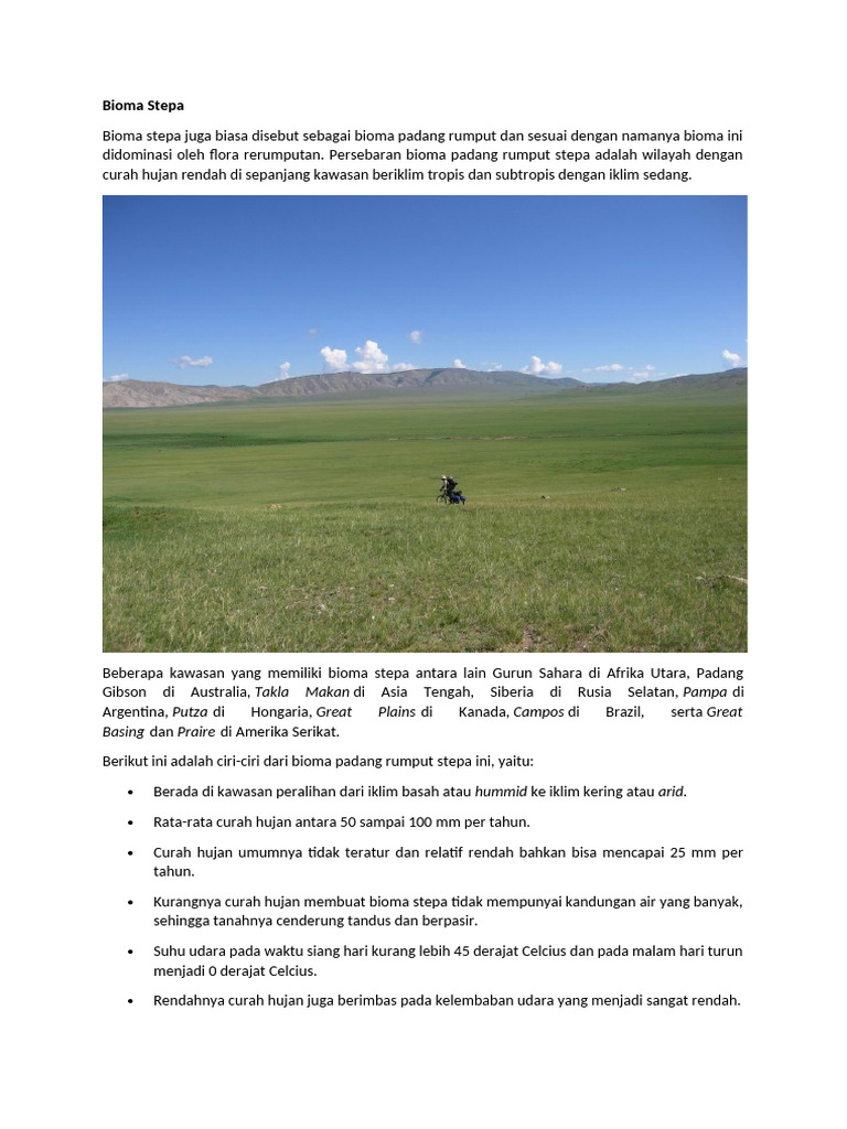 Bioma Stepa | PDF