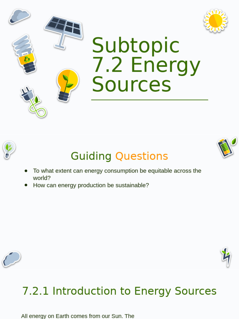 Subtopic 7.2 Energy Sources 1 | PDF | Nuclear Power | Energy Development