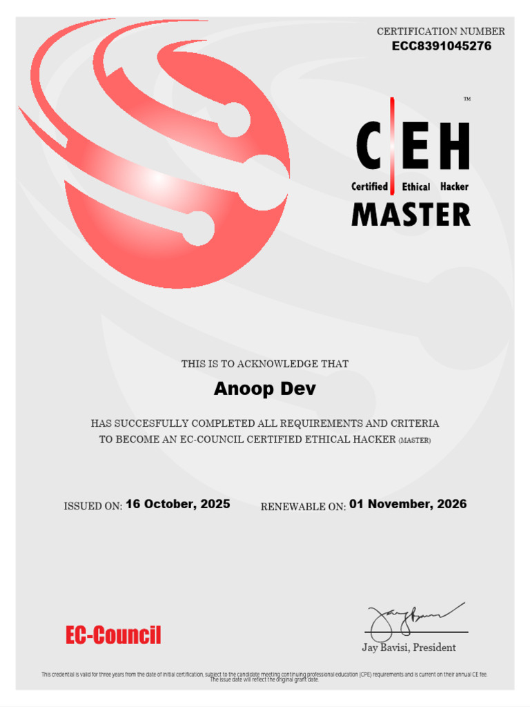 ECC CEHMaster Certificate Merged | PDF | Vocational Education ...