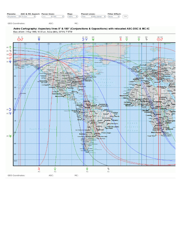AstroCartography Online, Free Astro Map Astrology Calculator | PDF