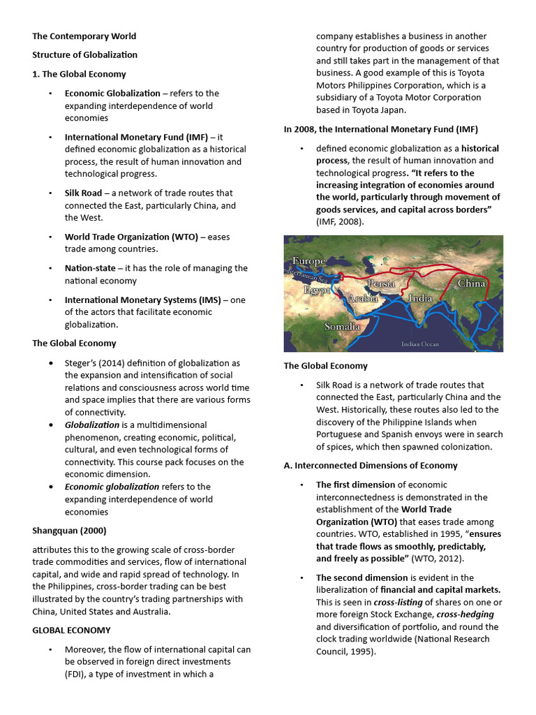 Contemp Lesson 2 Reviewer | PDF | Globalization | Economic Globalization
