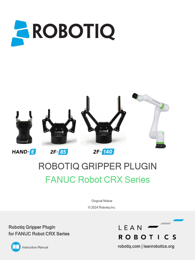 Robotiq Gripper Plugin Manual for FANUC CRX | PDF | Robotics | Computer ...