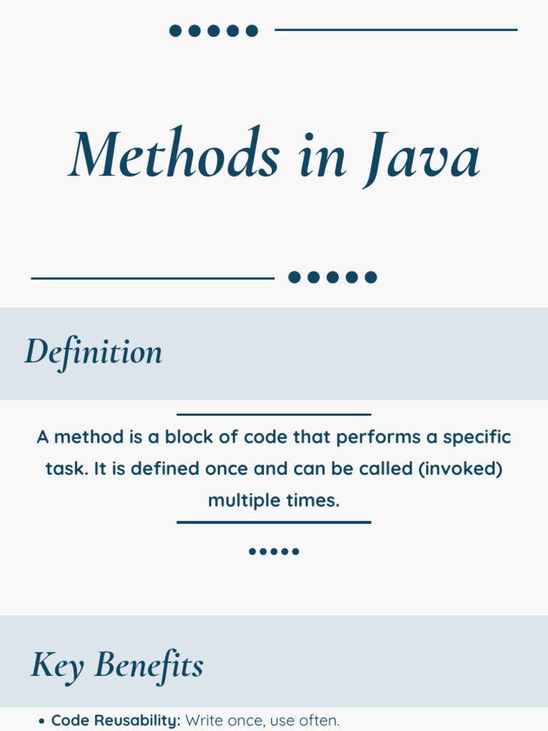 Methods JAVA | PDF | Method (Computer Programming) | Parameter (Computer Programming)
