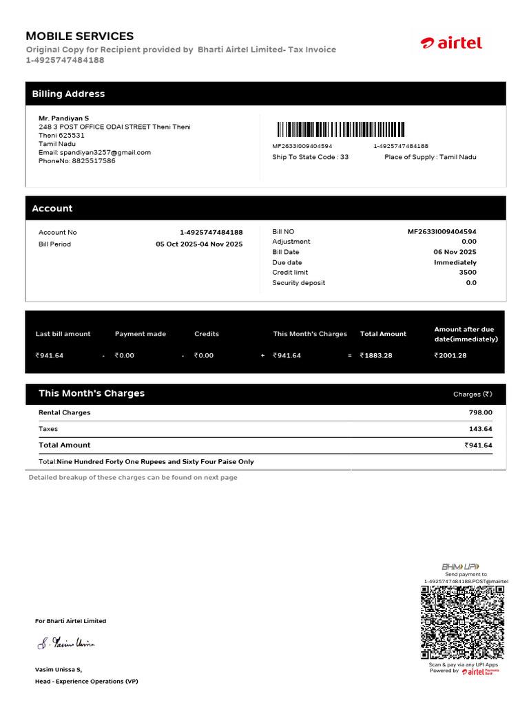 Mobile Services: Billing Address | PDF | Credit Card | Payments