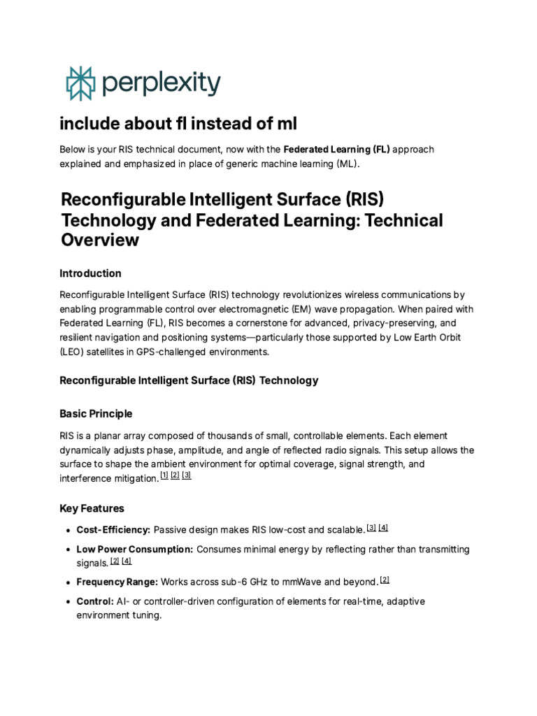 Using FL (Federated Learning) Instead of ML and RIS | PDF | Navigation ...