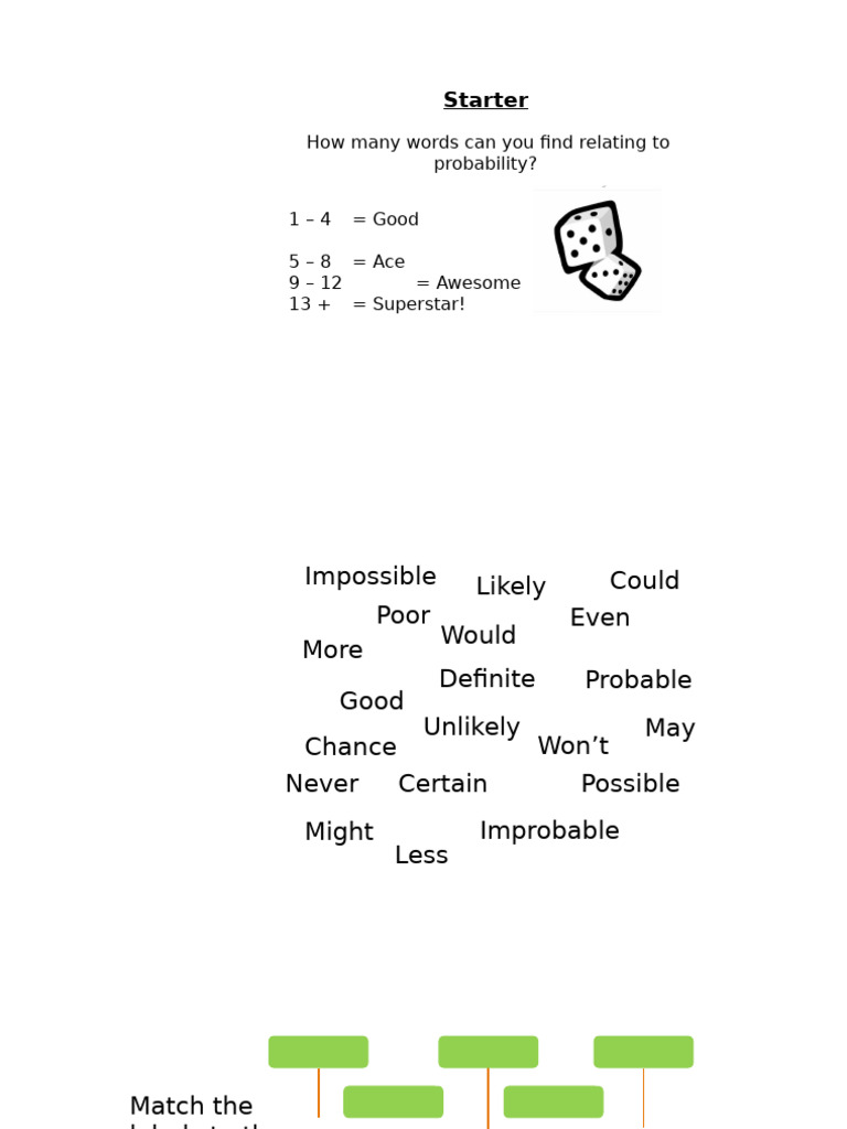 Probability Vocabulary and Exercises | PDF | Odds