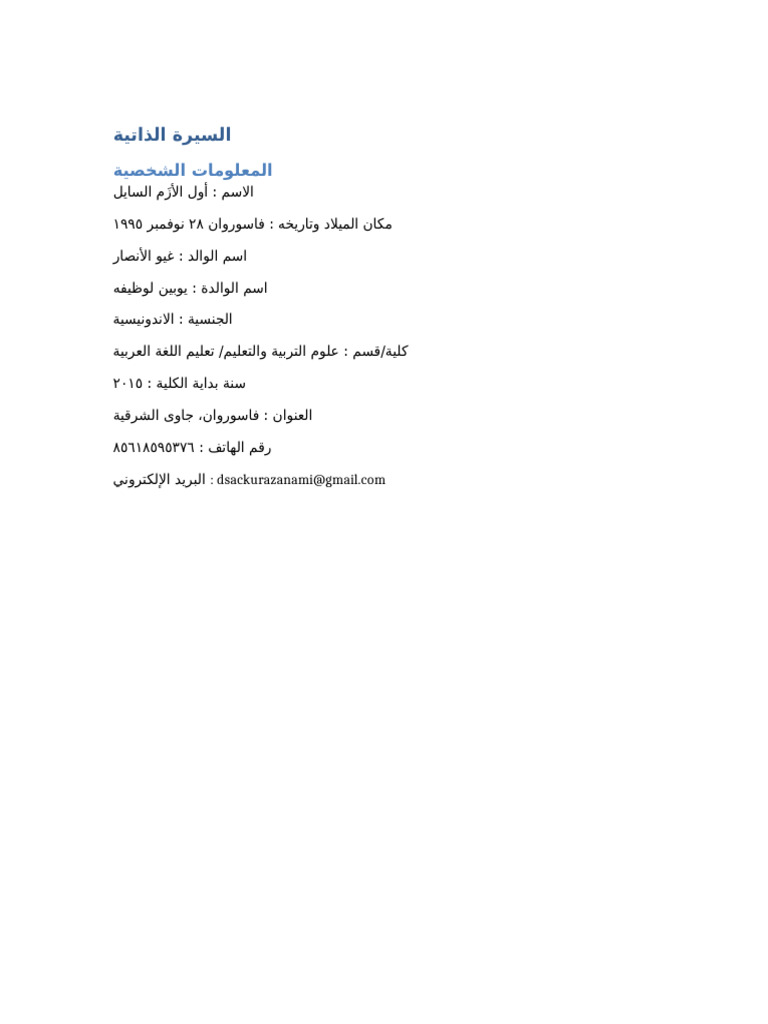 CV Arabic | PDF