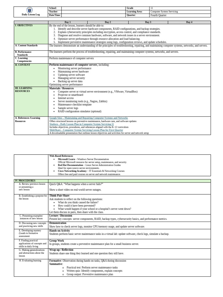 BENITEZ_CLARK_SDO_ILOCOS_SUR_LESSON_PLAN | PDF | Server (Computing ...