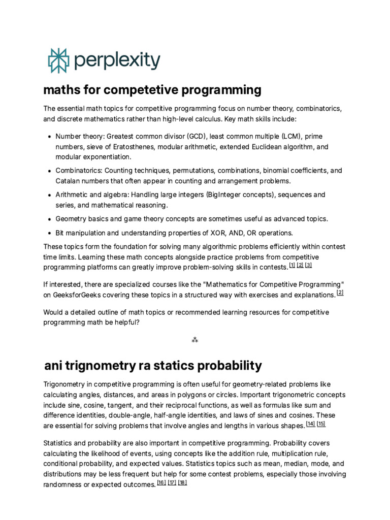 maths for competetive programming | PDF | Discrete Mathematics | Mathematics