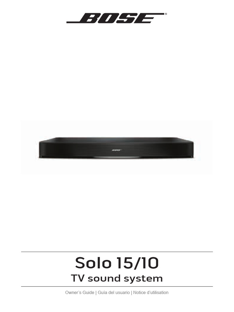 Solo 15 TV Sound System Owner's Guide | PDF | Electrical Connector ...