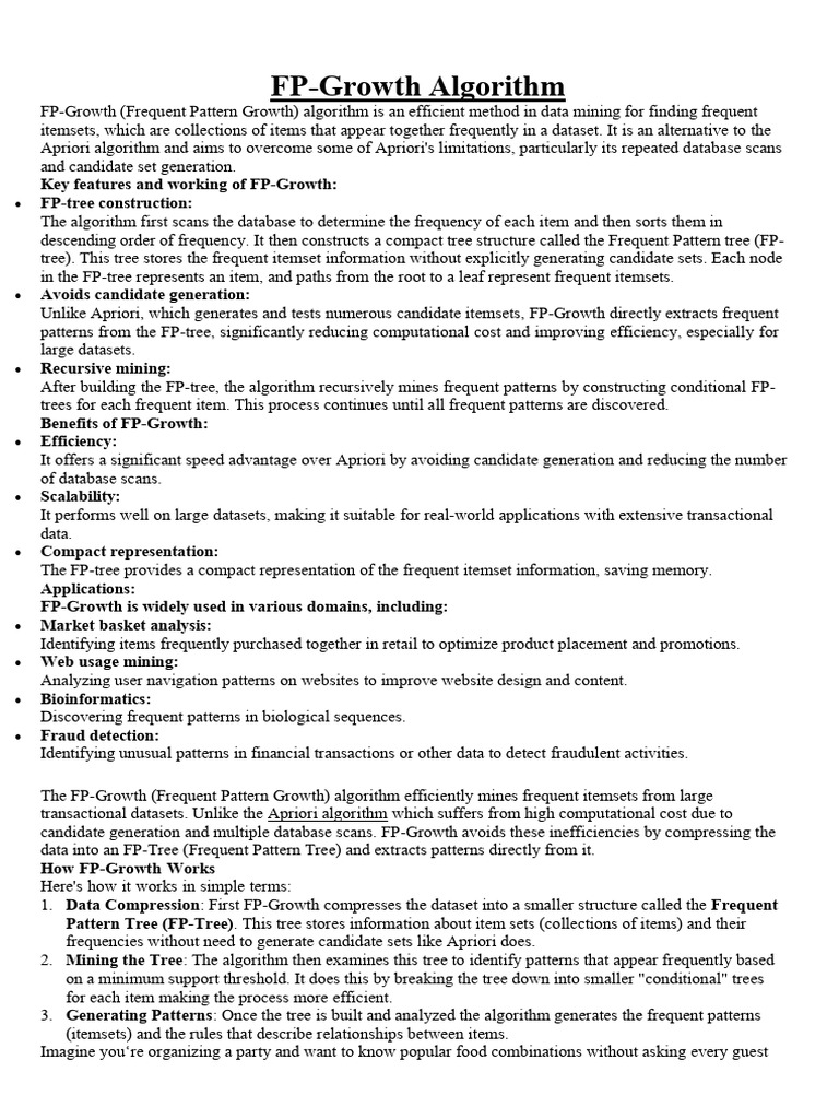 Fp Growth -Algorithm | PDF | Algorithms And Data Structures | Information Retrieval