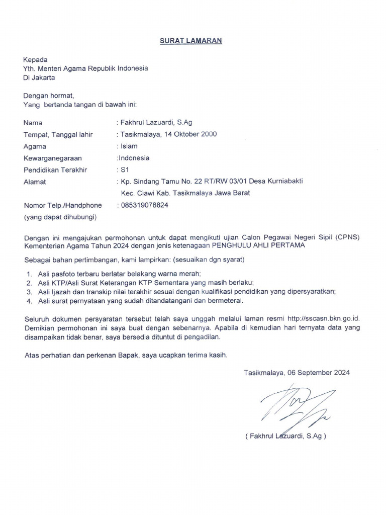 Scan Surat Lamaran | PDF
