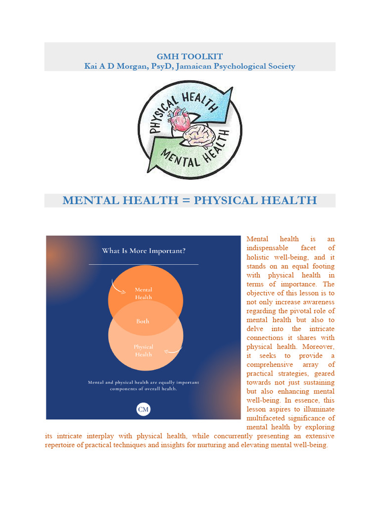 Lesson 6 Physical Mental Health | PDF | Mental Health | Social Stigma