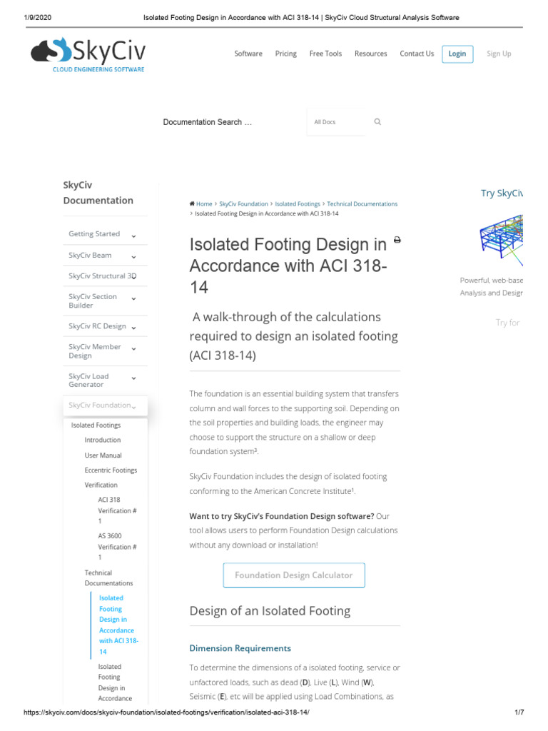 ACI 318-14 Isolated Footing Design Guide | PDF | Foundation ...
