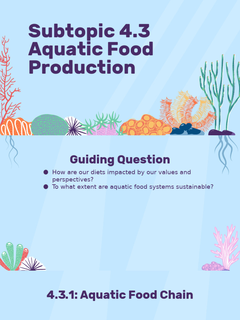 Subtopic 4.3 Aquatic Food Production | PDF | Overfishing | Food Web
