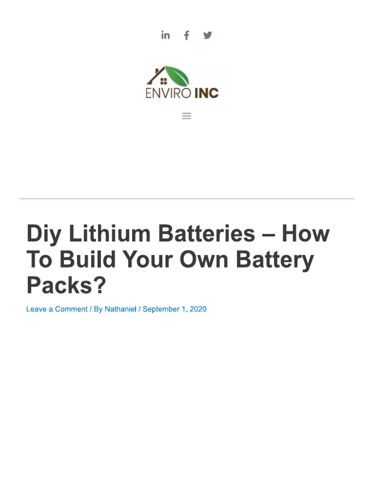 DIY Battery Packs | PDF