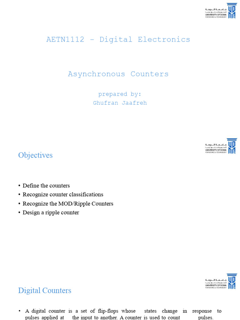 Topic 7.1 Asyncronous Counters | PDF | Telecommunications Engineering ...