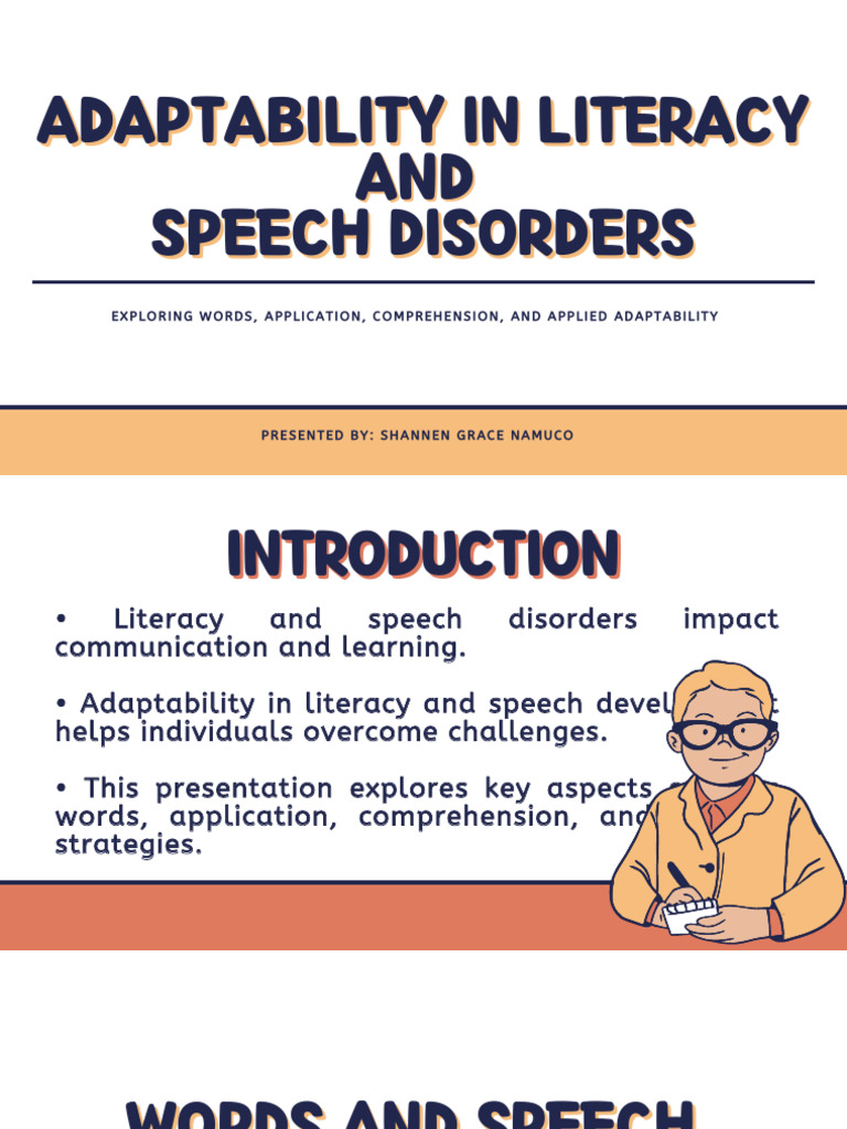 Adaptability in Literacy and Speech Disorders 2 | PDF | Speech ...