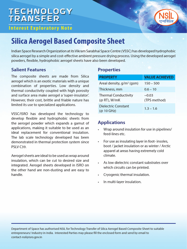 8.36 Silica Aerogel Based Composite Sheet | PDF | Thermal Insulation ...