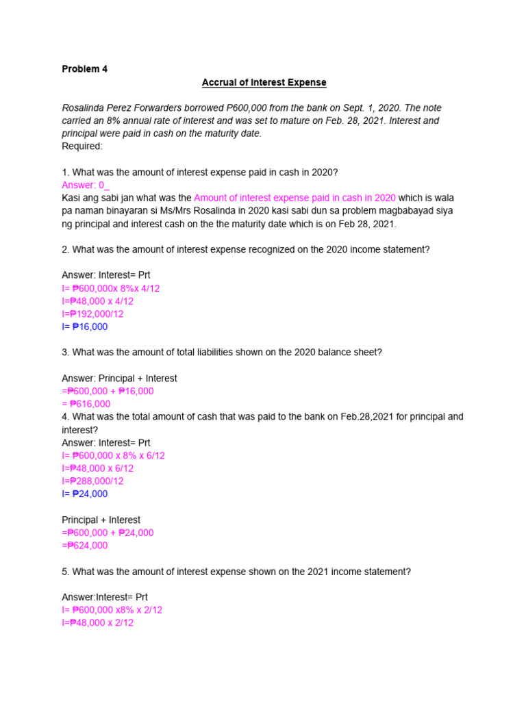 Accrual of Interest Expense | PDF