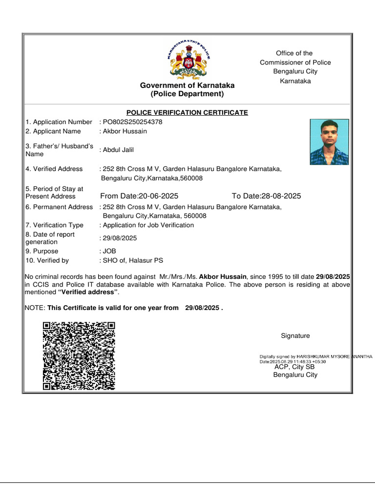 Akbor Police Verification | PDF