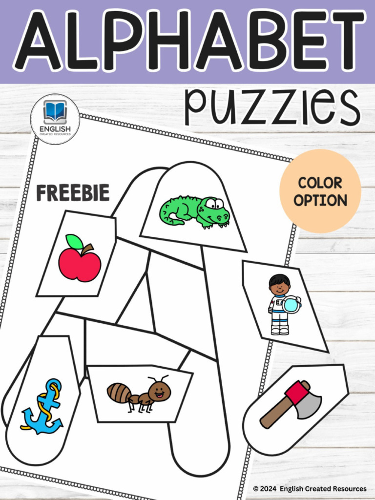 Alphabet Puzzles Uppercase Color Option Copyright 2024 English Created ...