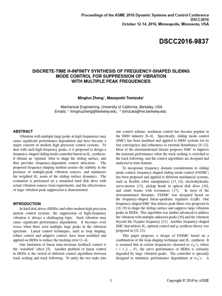 2016 Discrete-Time H-Infinity Synthesis of Frequency-Shaped Sliding ...