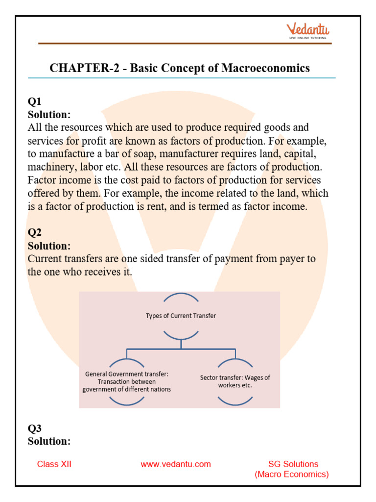 Sandeep Garg Macroeconomics Class 12 Solutions - Chapter 2 - Basic ...