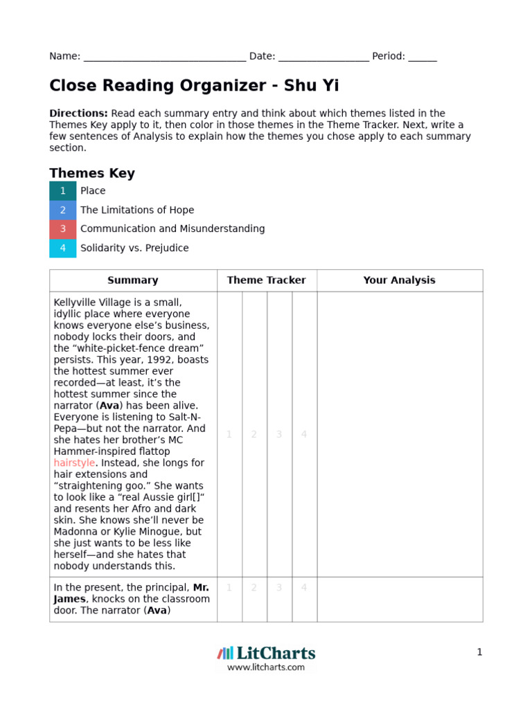 Shu Yi Reading Organizer | PDF | Hansel And Gretel