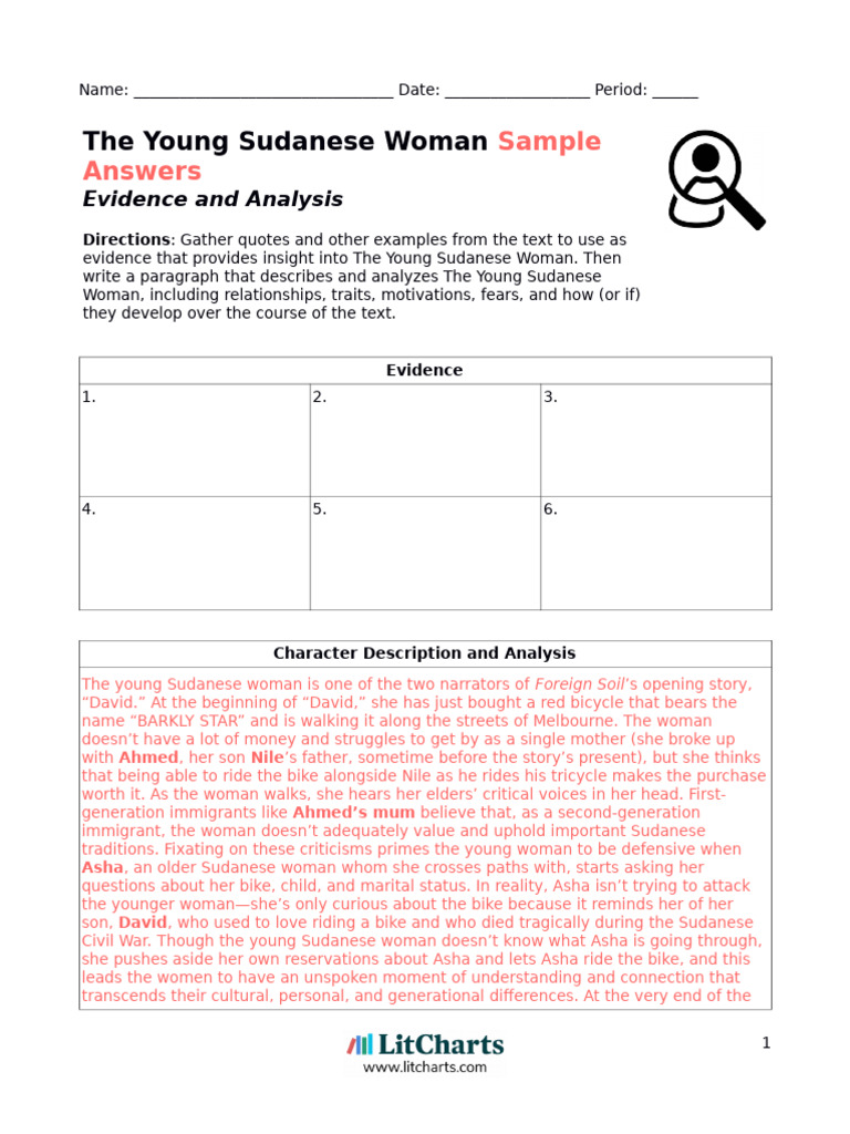 Character Analysis Sample Answers | PDF | Bullying | Violence