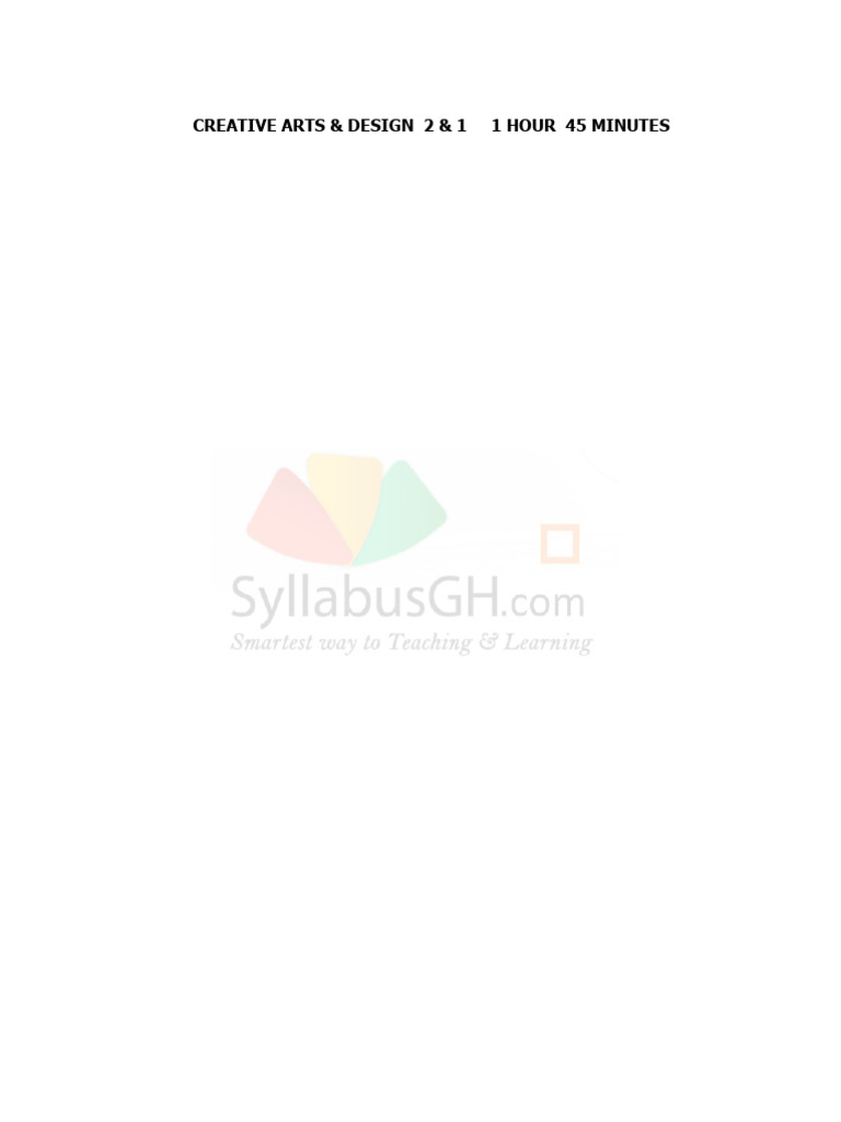 2023 B7 End of Term 3 Exams - Creative Arts & Design | PDF | Drawing ...