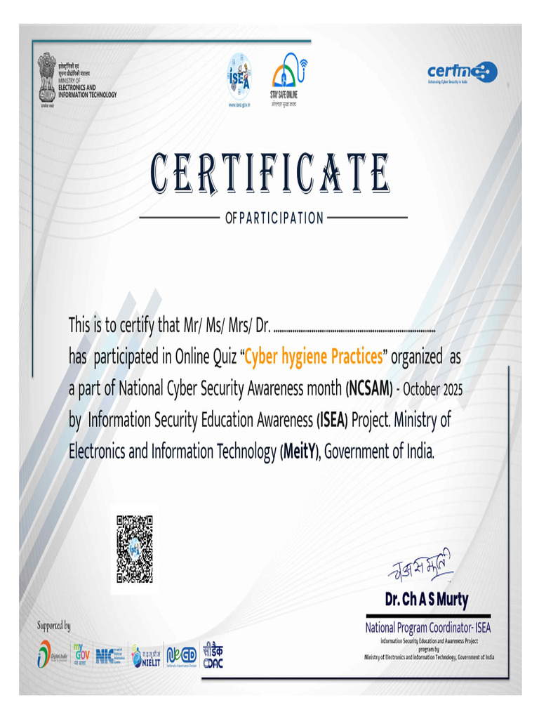 Cyber Hygiene Practices - Ncsam - 192333 - Manjupandey | PDF