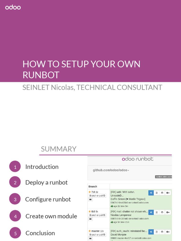 Setup Your Own Runbot for Odoo | PDF | Postgre Sql | Computer Science