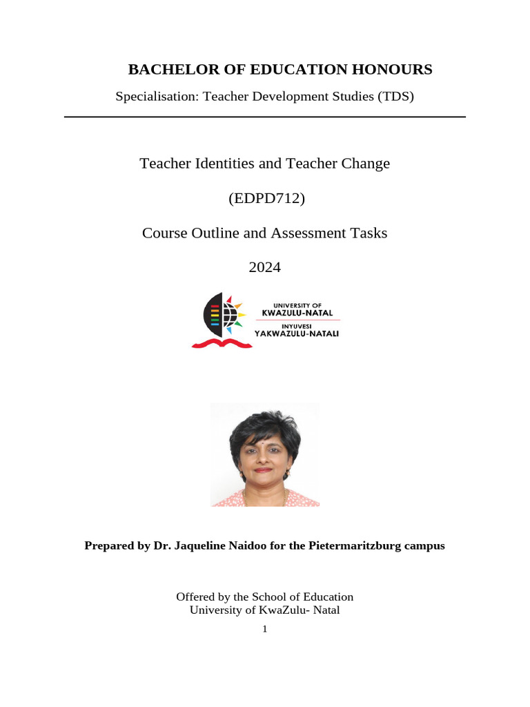 Teacher Identities & Change Course Outline | PDF | Teachers | Learning
