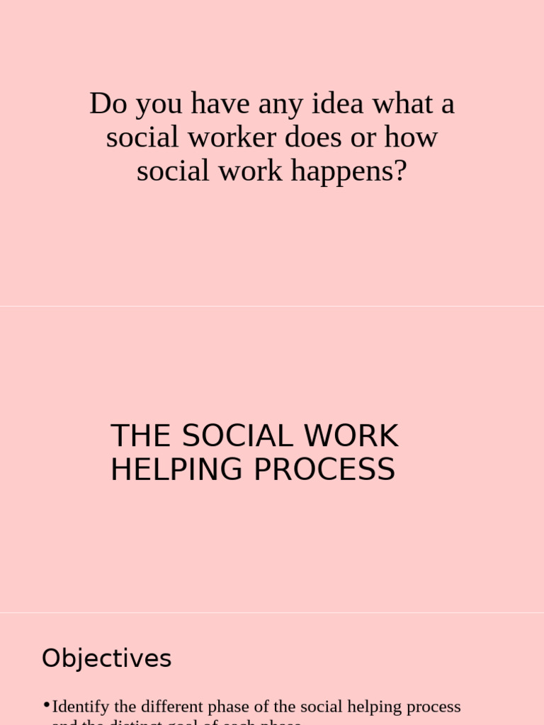 9 Social Work Helping Process | PDF | Social Work | Evaluation