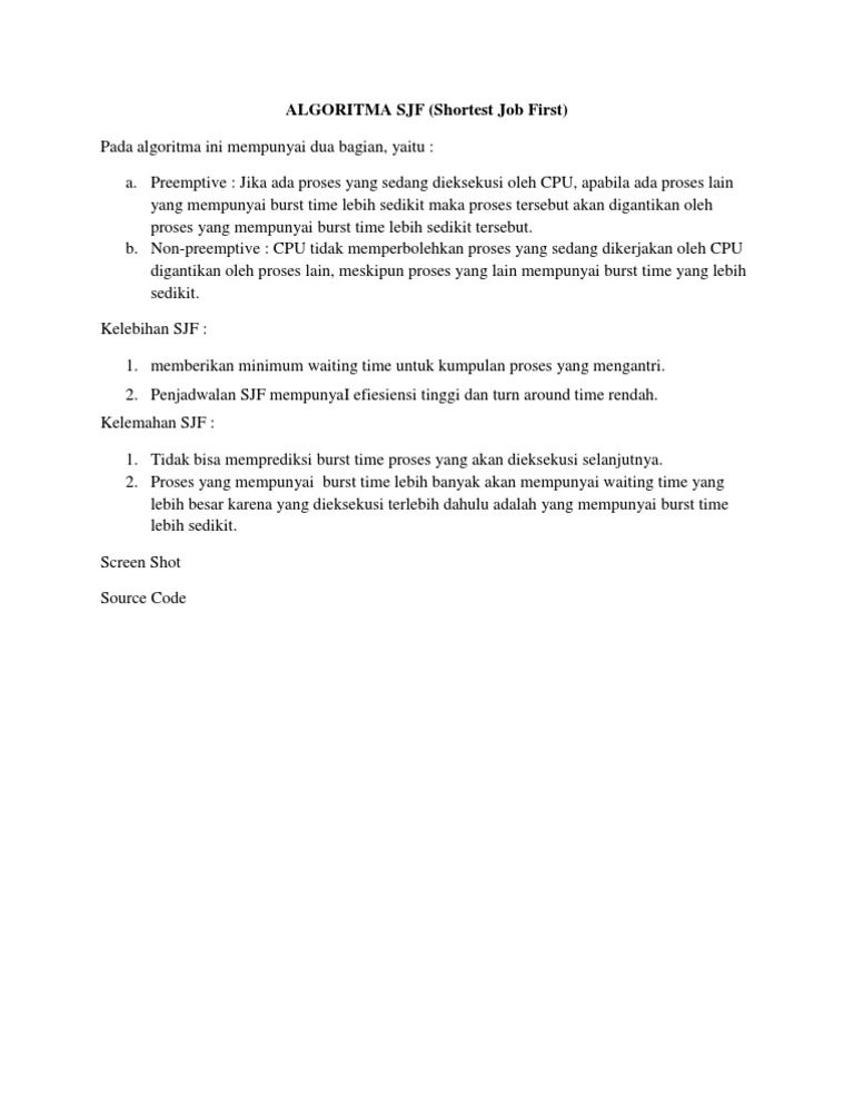Algoritma SJF | PDF