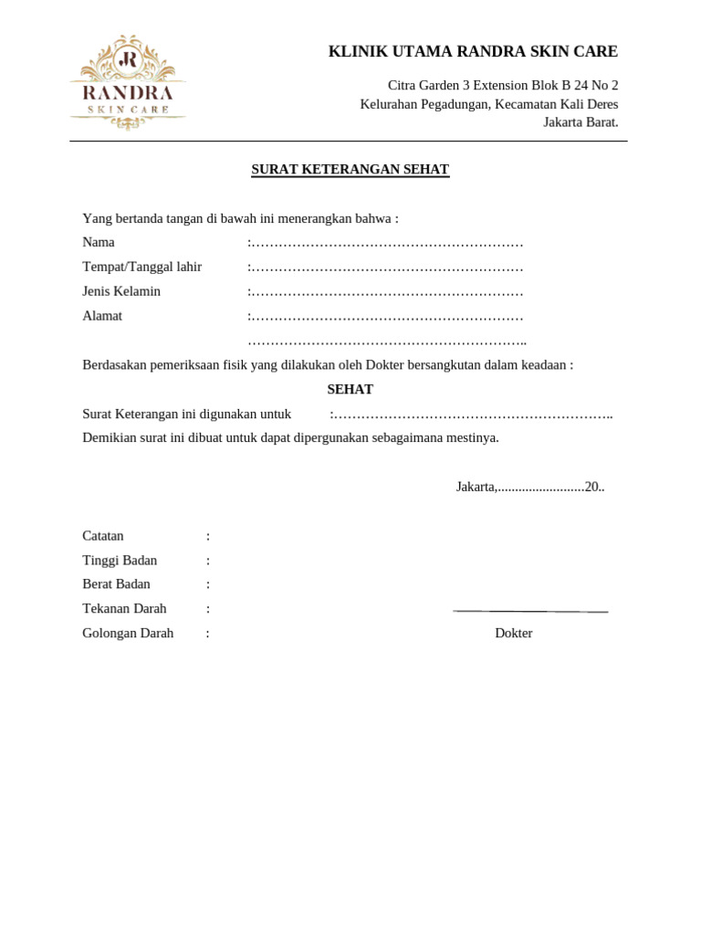 Surat Sehat Citra | PDF